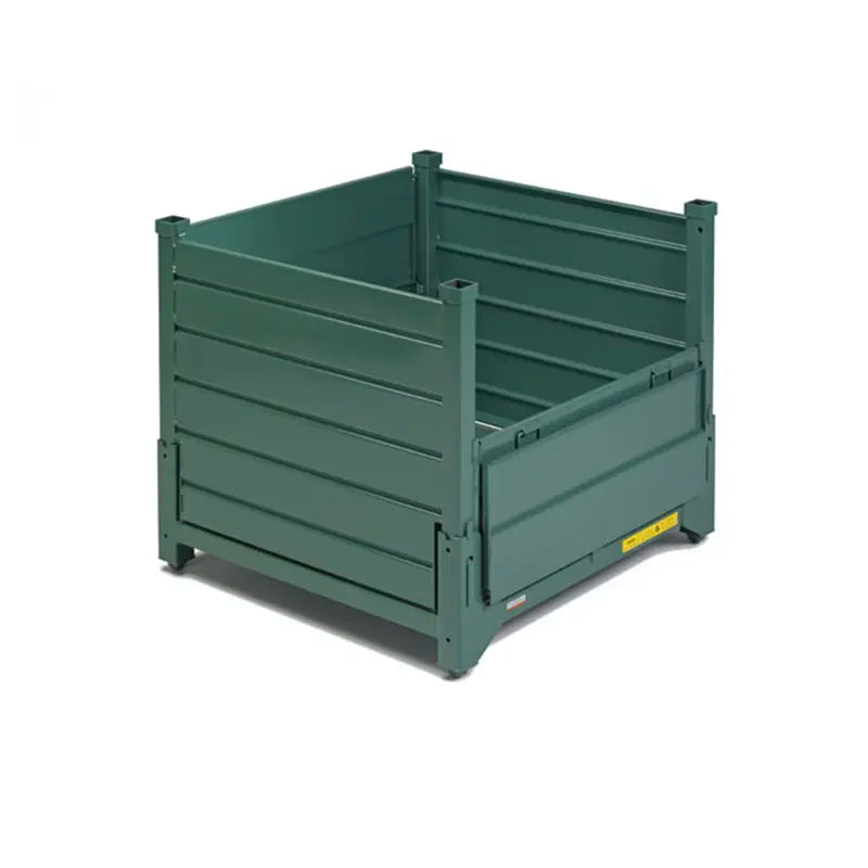 Hold and Fold Corrugated Steel Container, 45"x48"x42" – Racking Pros